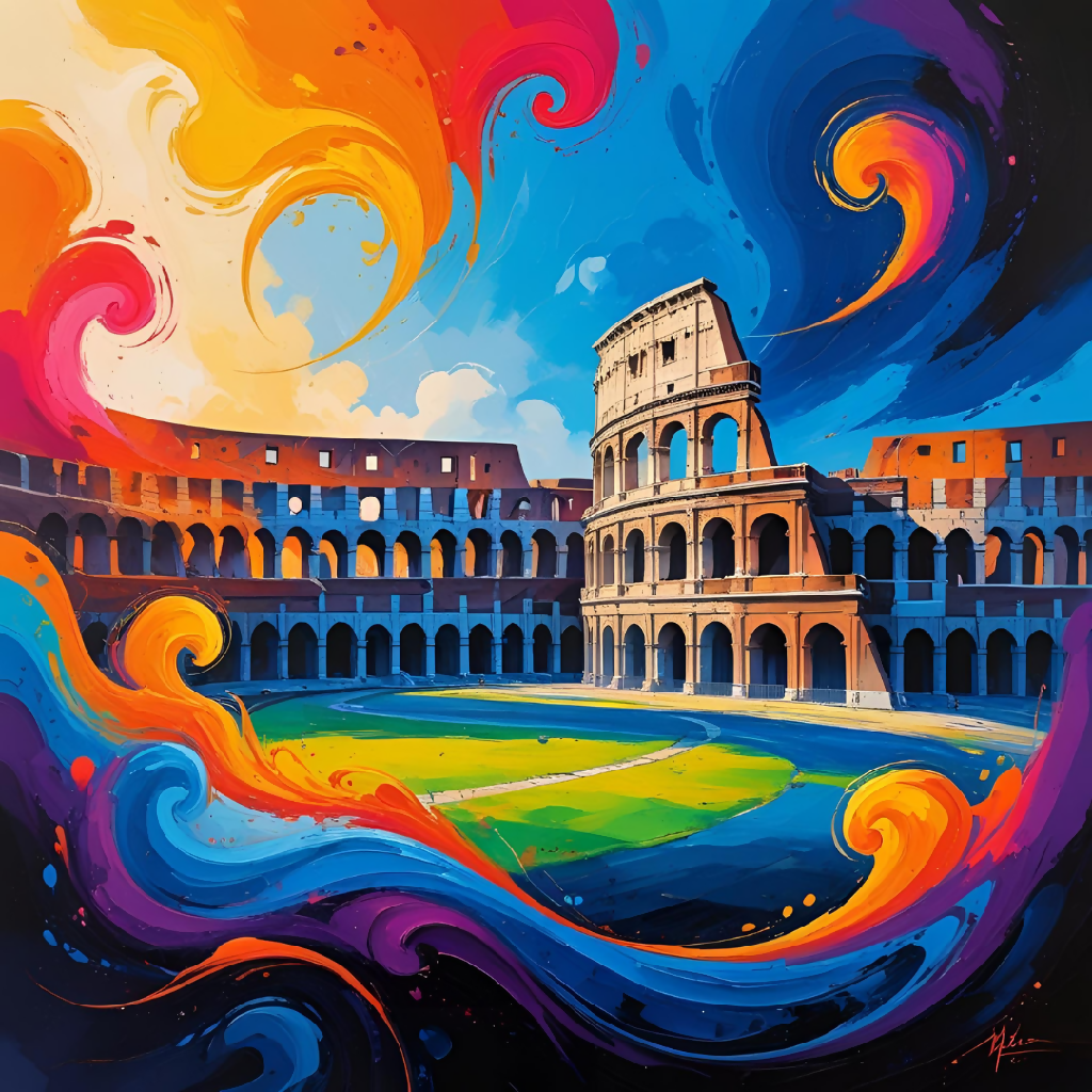 Colosseum 2 – A Vibrant Abstract Vision of the Roman Colosseum