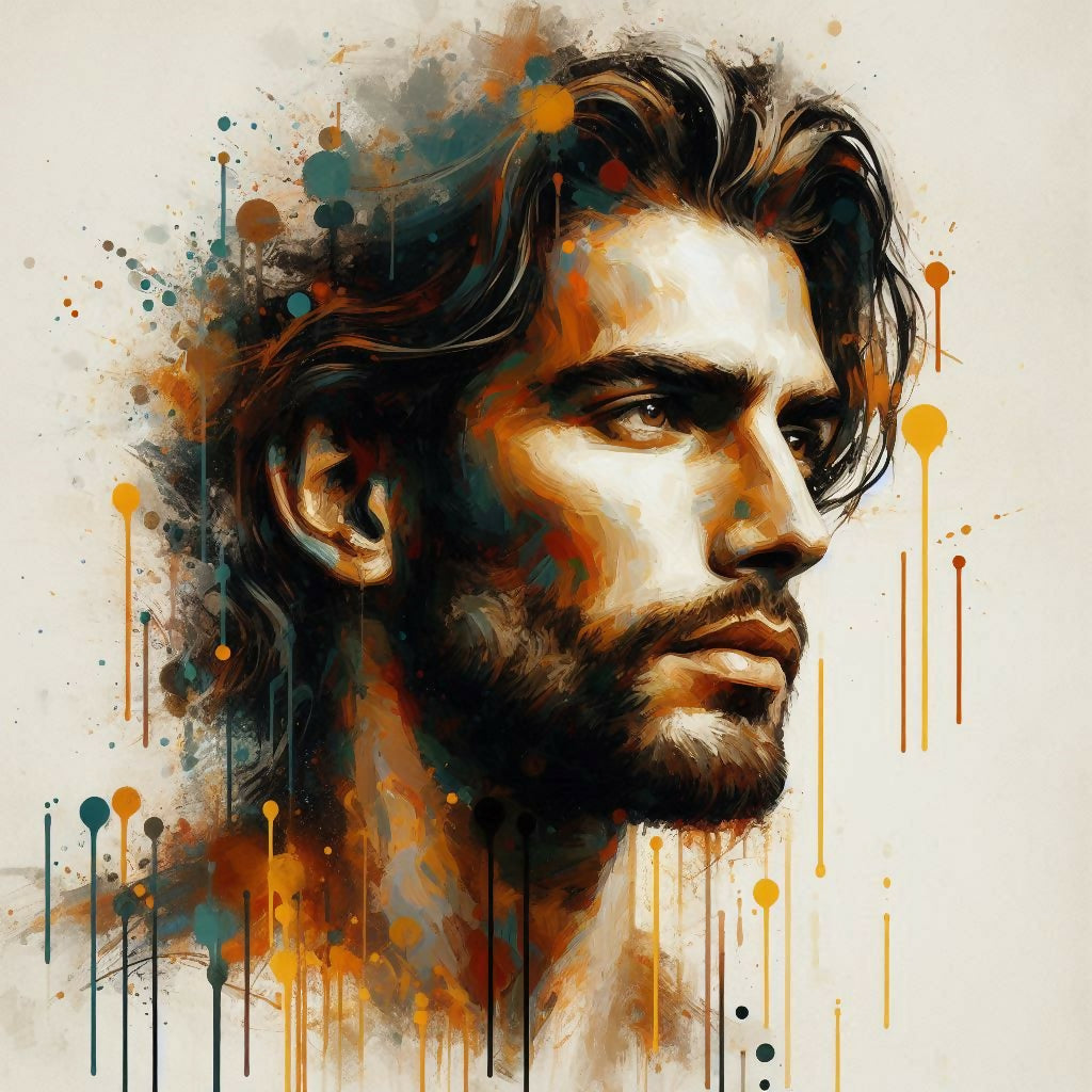 Abstract Essence Portrait - A Vivid Exploration of Human Emotion in...