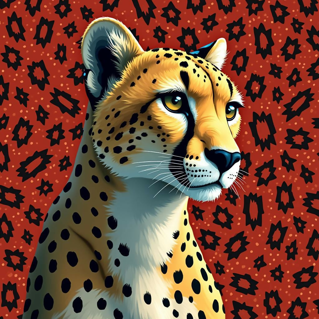 Cheetah Graphic Design Art Print - Bold and Modern Wildlife Art