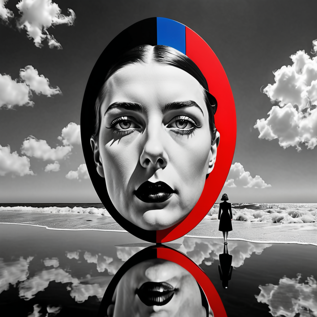 Reflections of the Mind - Surrealist Art with Bold Contrasts