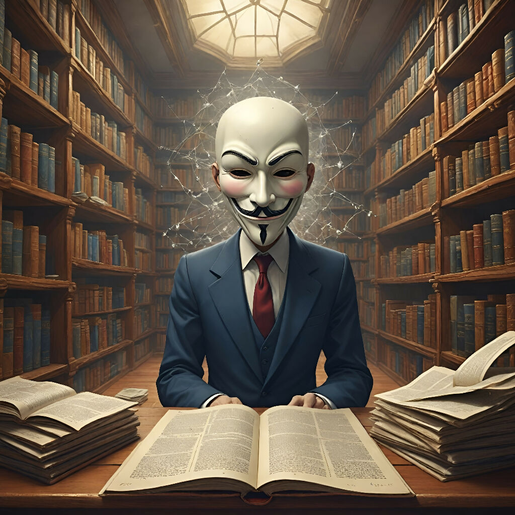 The Knowledge Seeker - AI Art of Wisdom and Anonymity