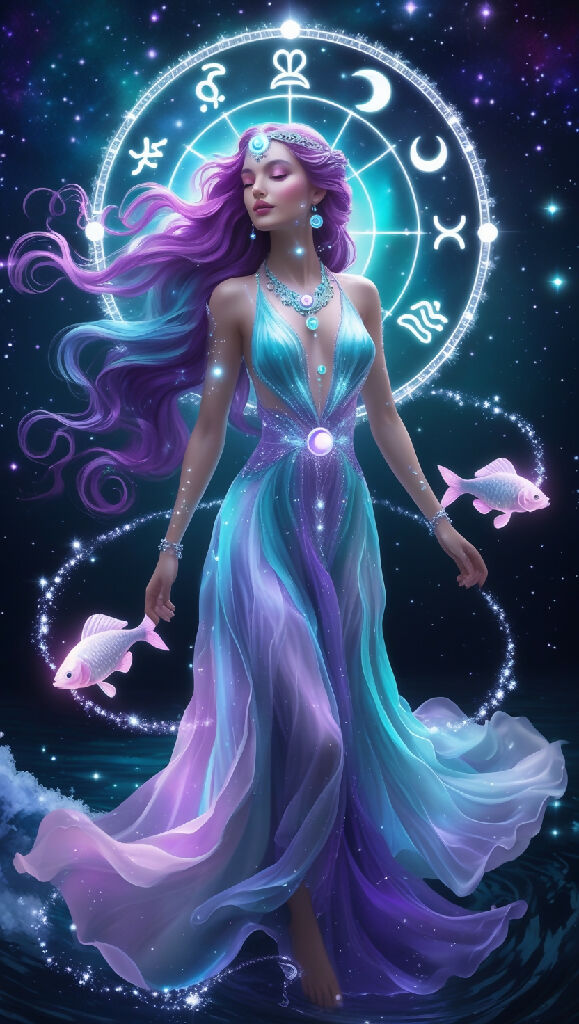 A dreamy celestial goddess representing the P