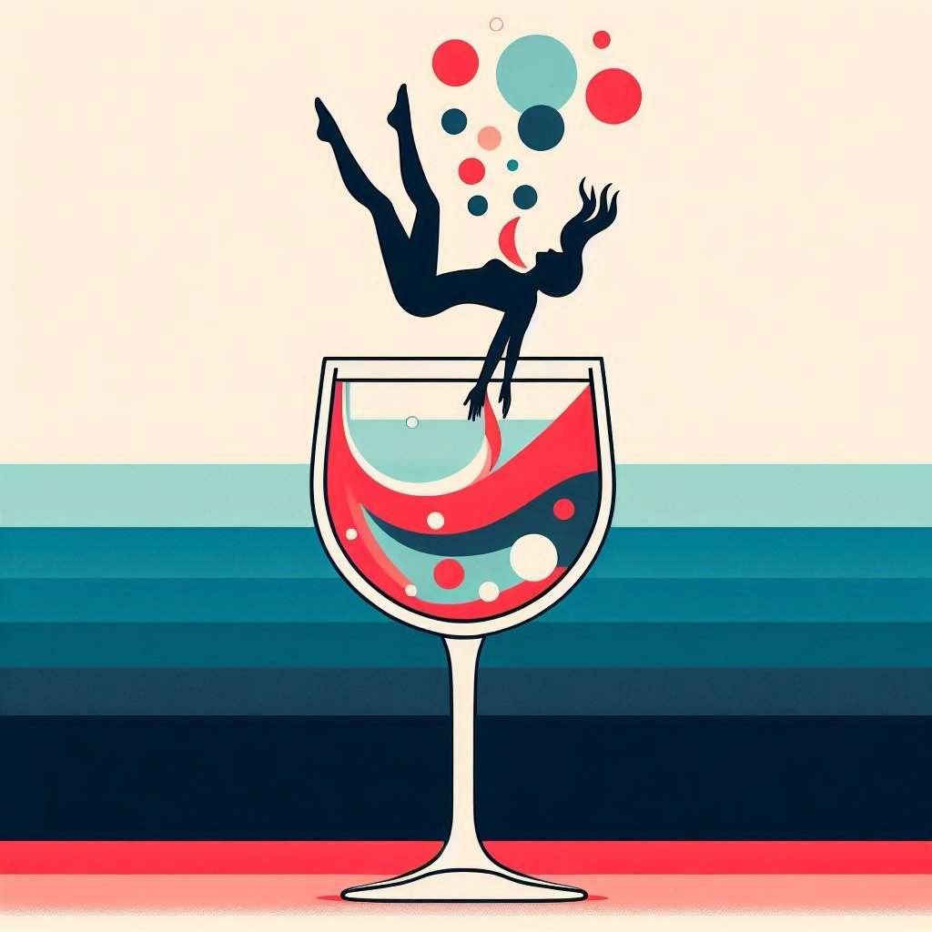 Reflections in Motion: Falling into a Glass