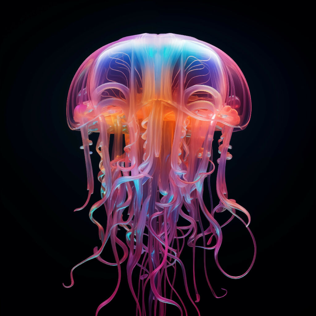 Spectral Jellyfish Face Portrait