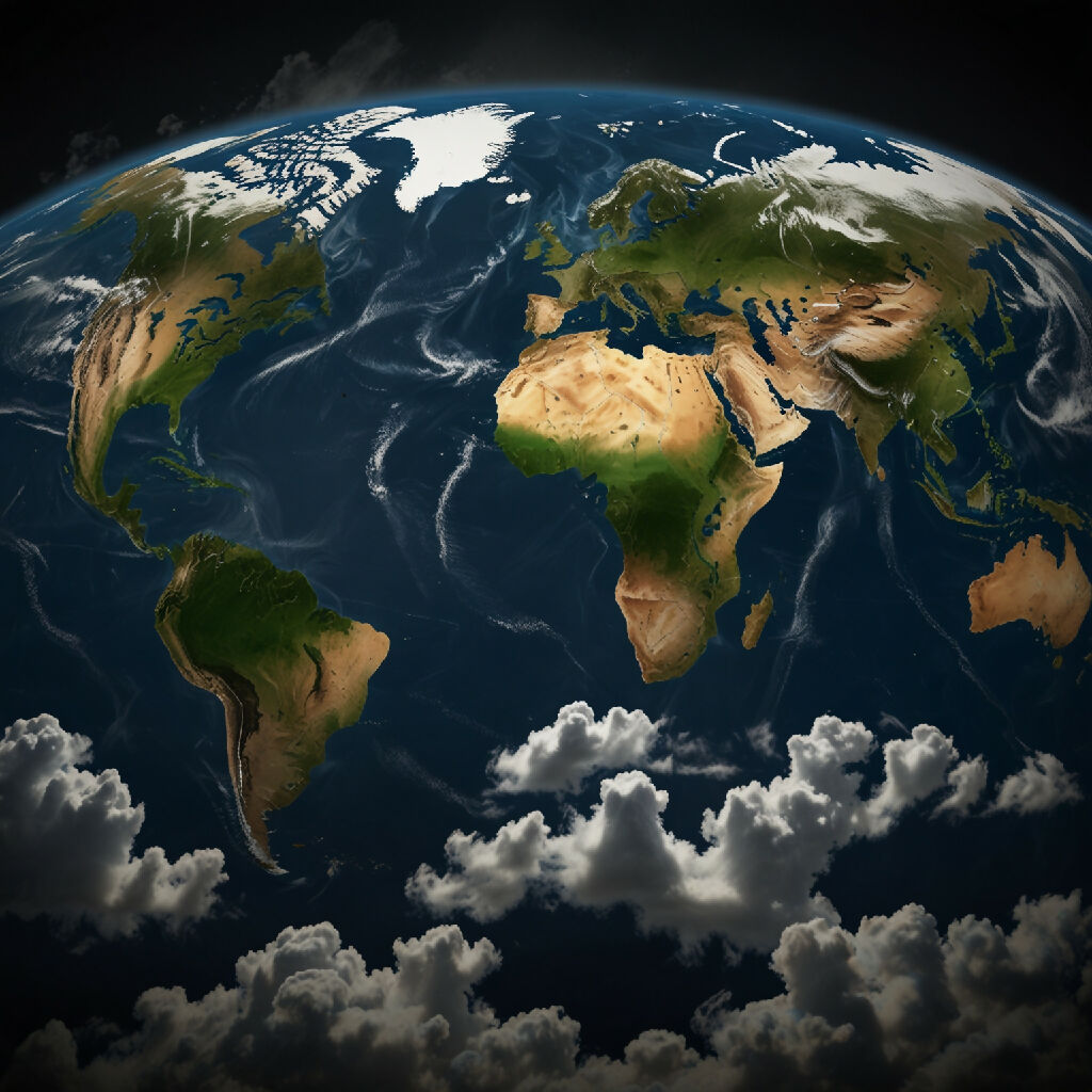 “Blue Marble Earth: Captivating Digital Artwork of Our Planet”