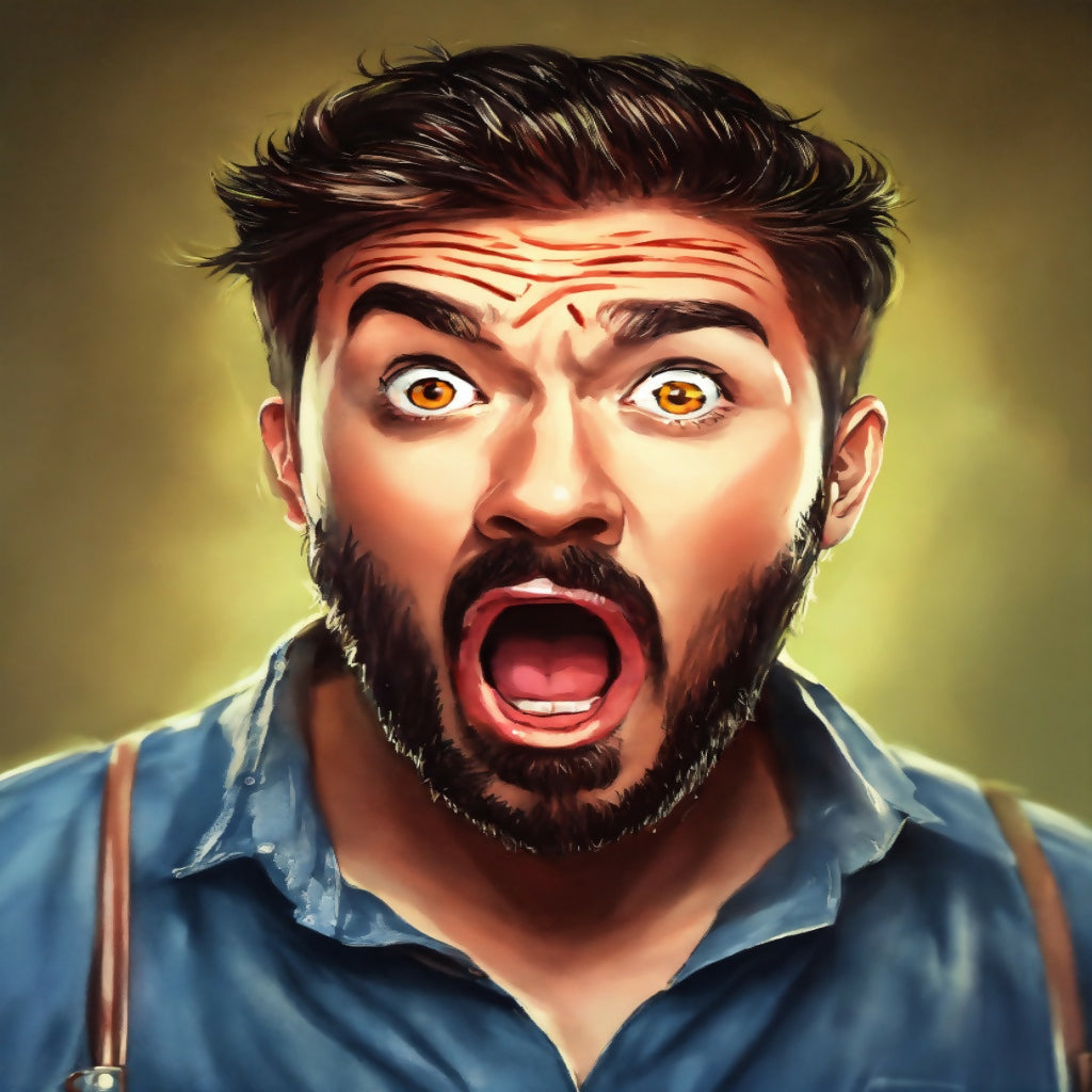 shocked man ,draw ,logo