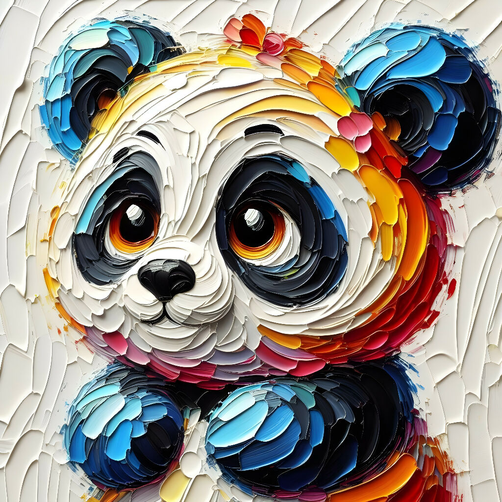 Abstract Panda Wall Art: Bold, Colorful, and Whimsical,Abstract, Pa...