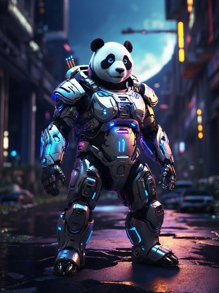 Panda in cyborg body #4