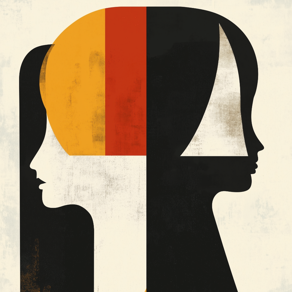 Divided Light – The Inner Contrast | Abstract AI Conceptual Art