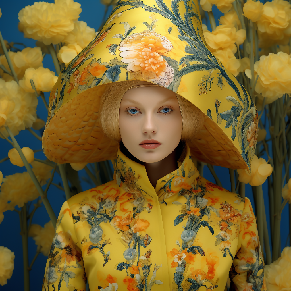 Floral Reverie – Sunlit Bloom | Baroque Floral Portrait