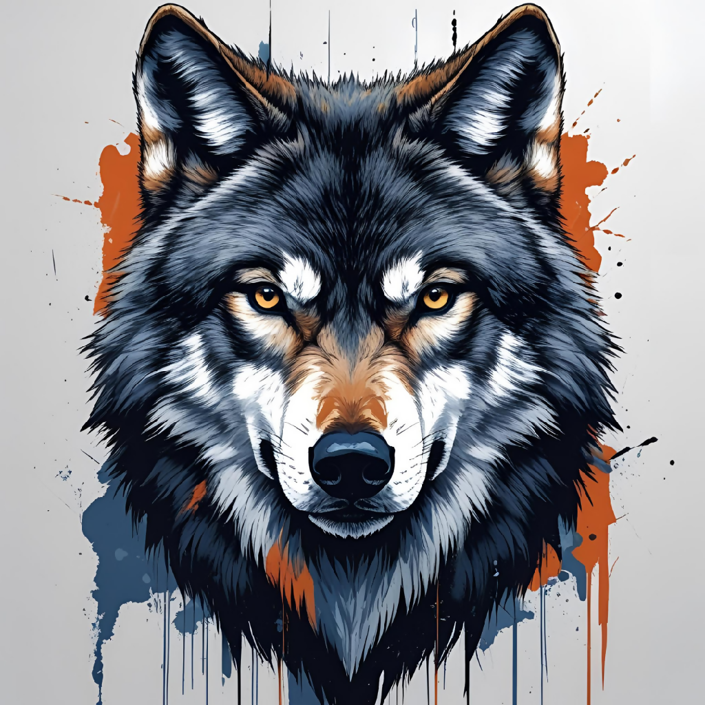 Intense Wolf Vector Art | Digital Illustration & Wildlife Design