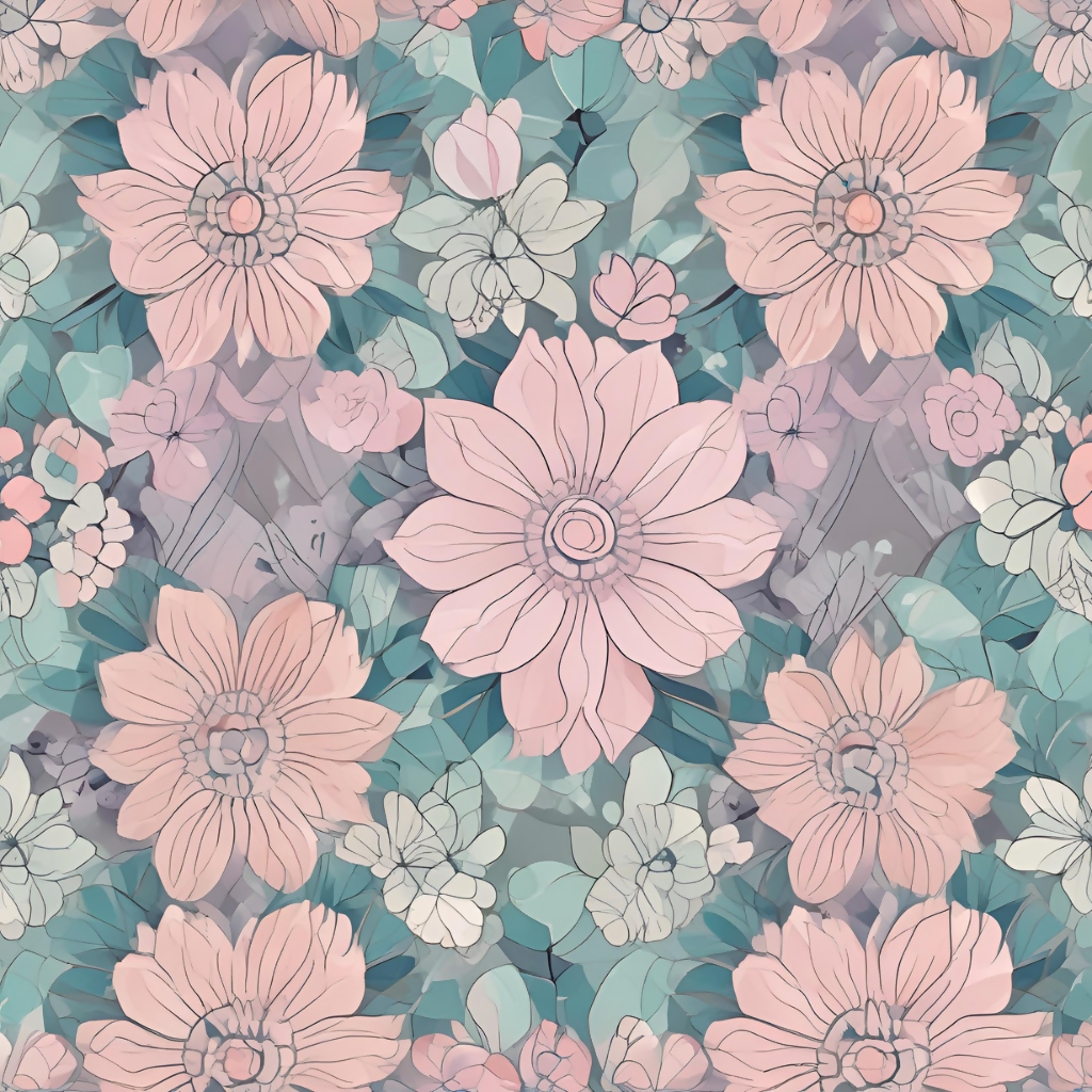 Floral Pastel Geometric Abstract Design