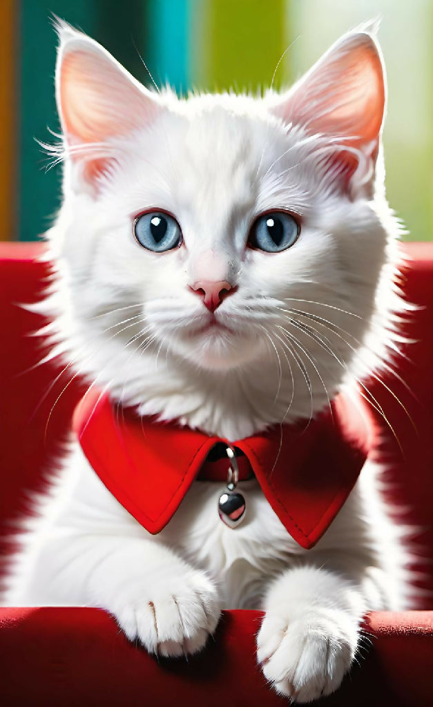 Elegant AI-Generated White Cat – Smart & Sophisticated Feline w...