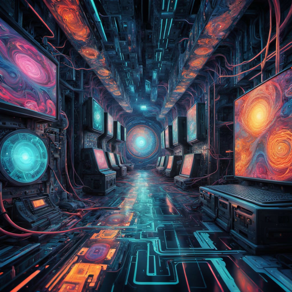 Neural Nexus – Futuristic AI Art of a Cybernetic Control Hub