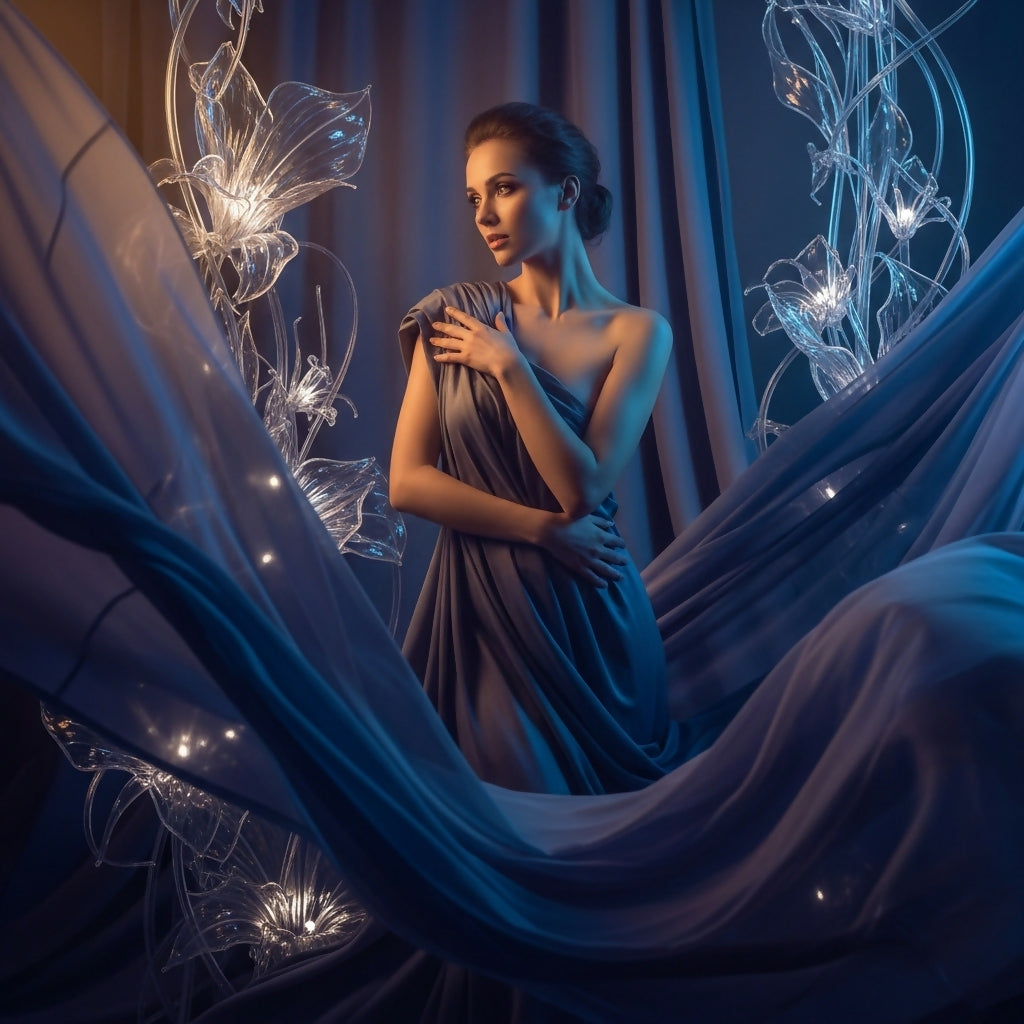 Azure Grace: Ethereal Portraiture