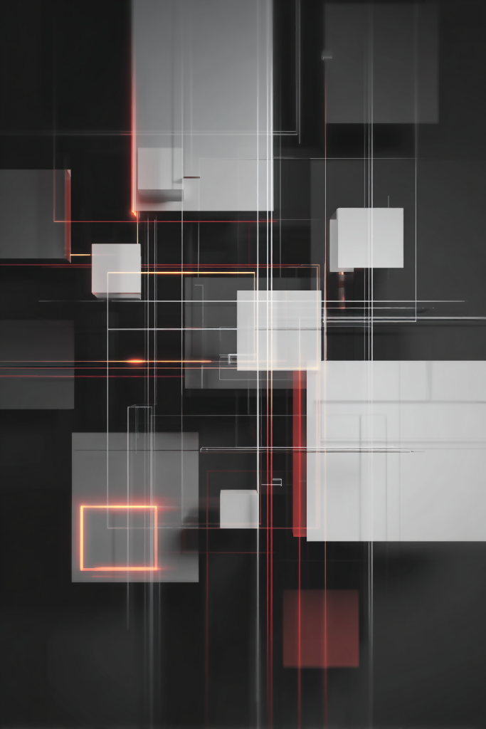 Abstract Structures – A Digital Geometry Series with Red and Pink A...