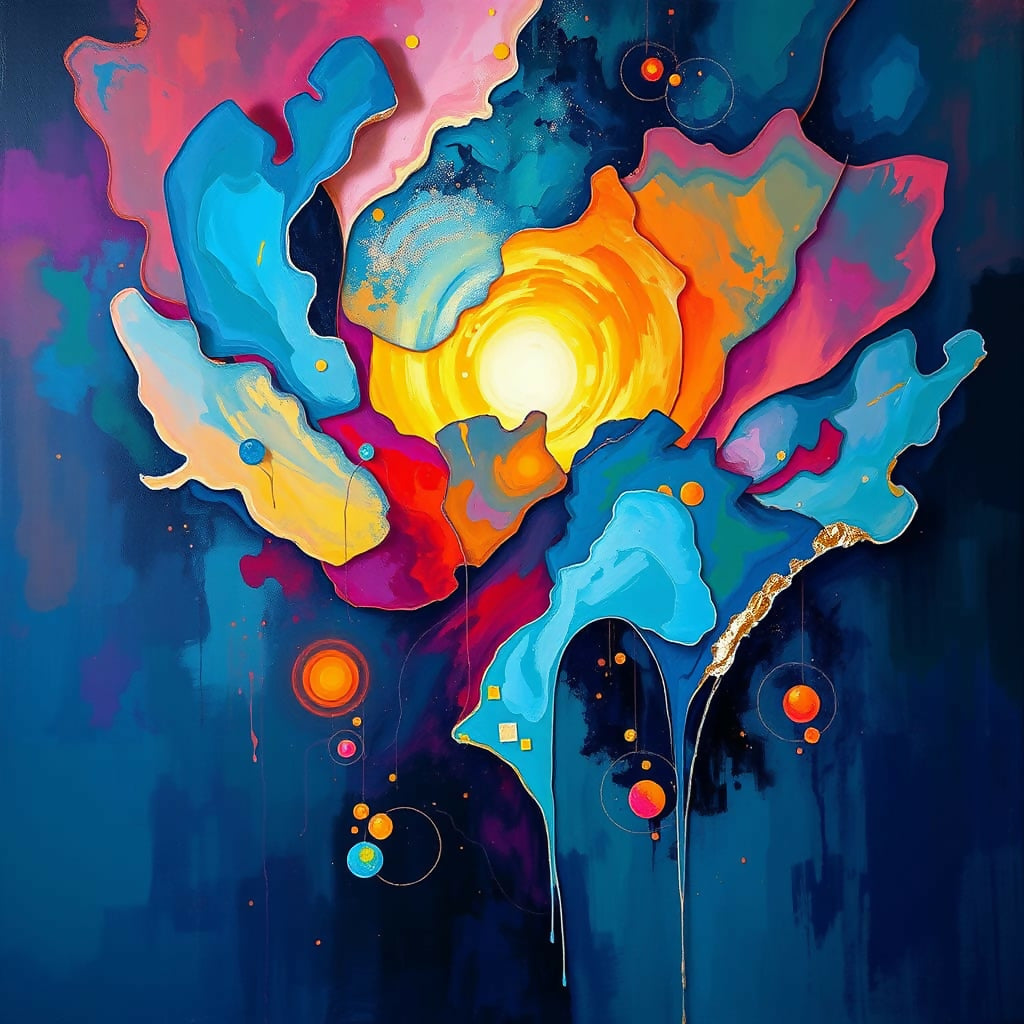 Solar Bloom – Radiant AI Abstract Art with Cosmic Energy