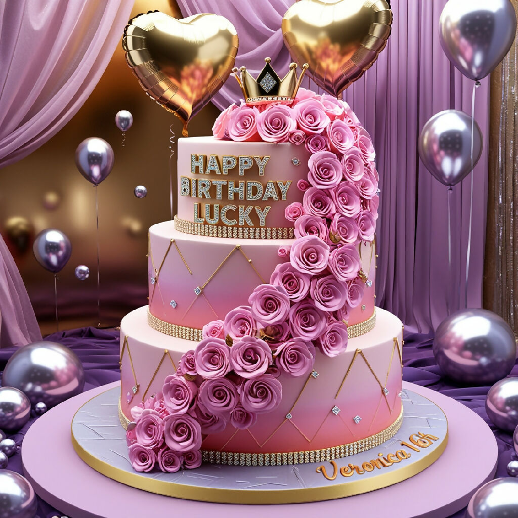 Happy Birthday, Birthday, cake, 3D art, 3D illustration, 3D, Lucky,...