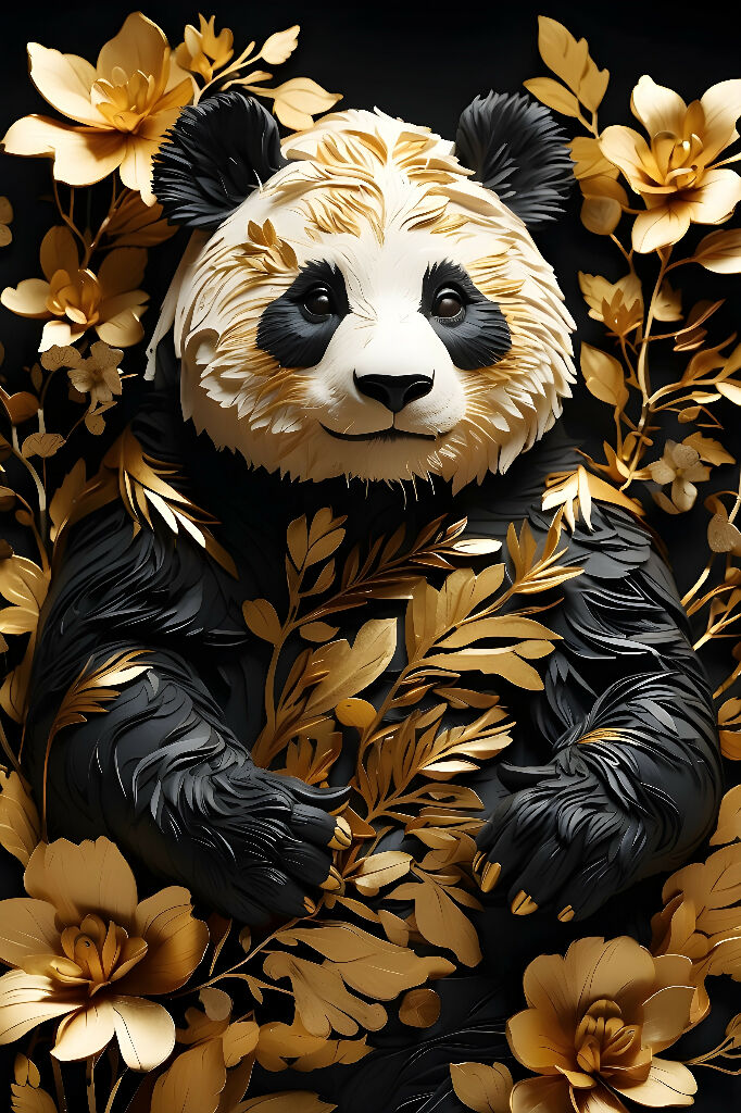 Golden Panda wall art