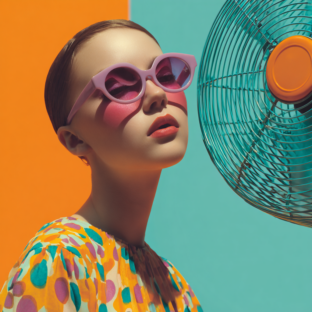 Pop Art Fashion Photo – Polka Dots & Electric Fan