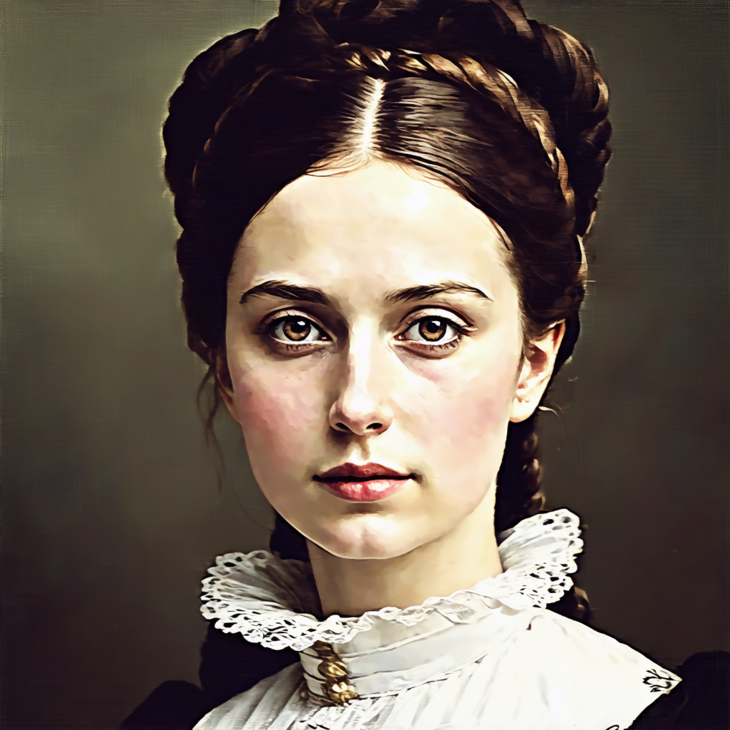 Victorian portrait, classic oil painting, historical fashion
