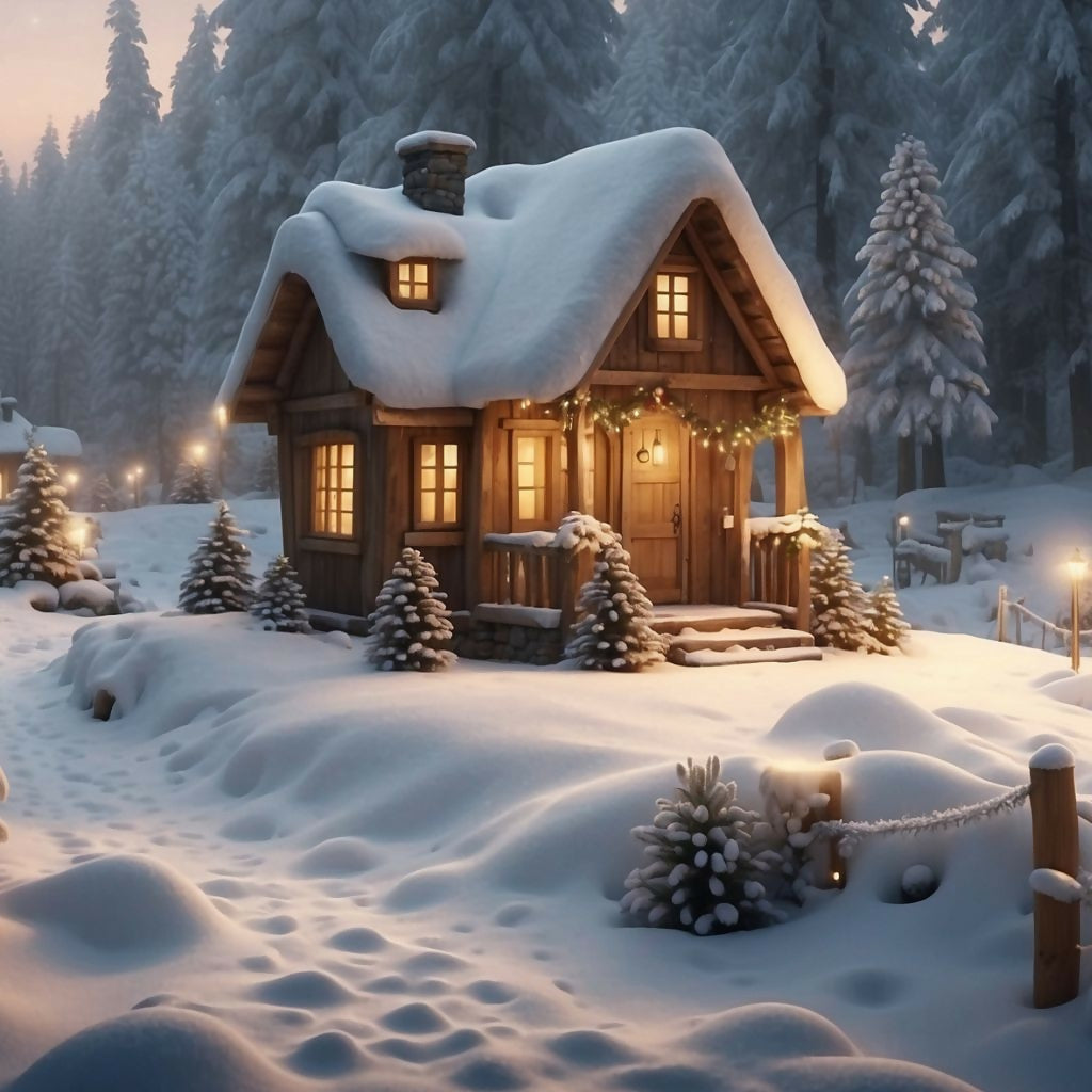 winter cabin, cabin in winter, wooden cabin, winter, nature, forest...