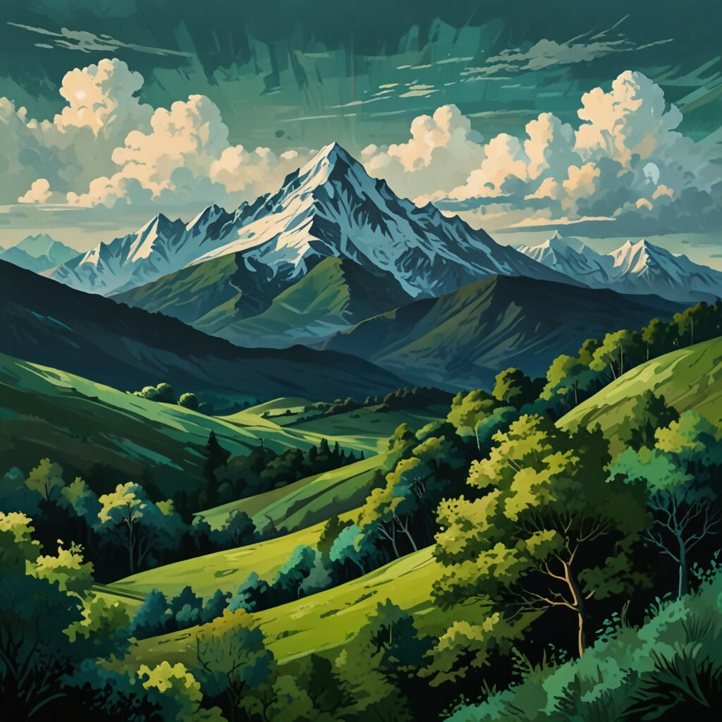 The Impressive Landscape Of Mountains Trees And Sky