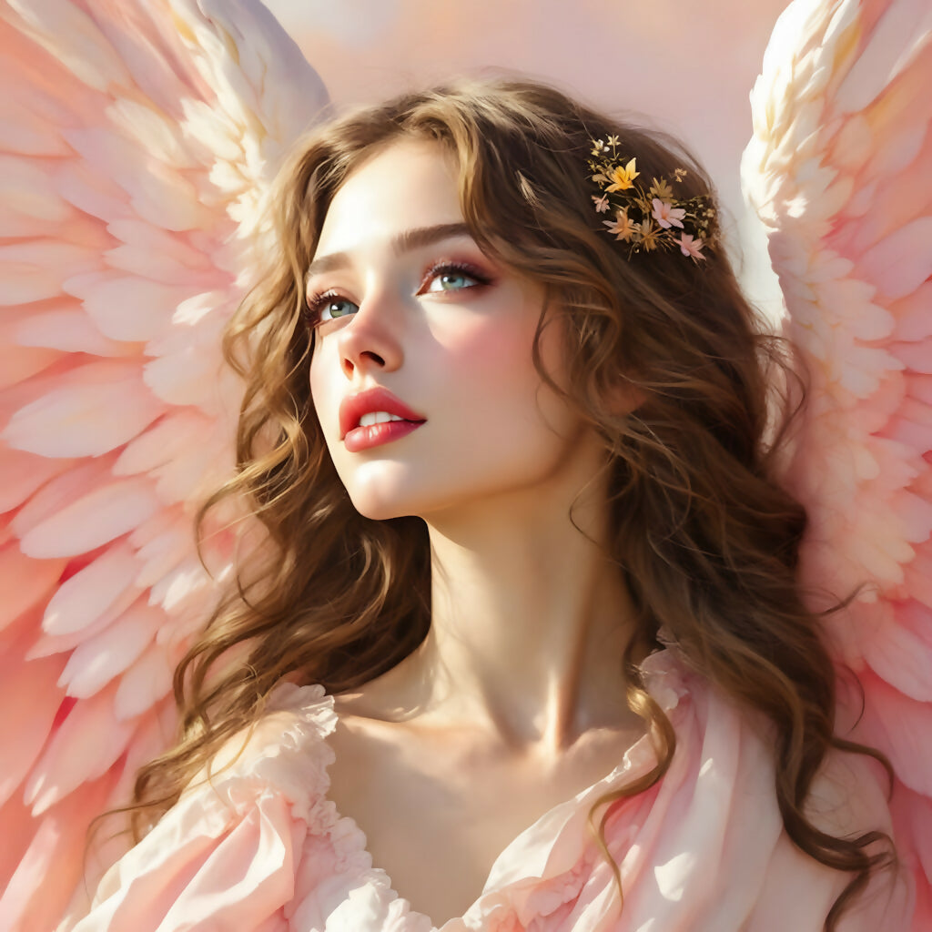 Pastel Flower Angel – Fantasy Angel Art in Soft Pinks