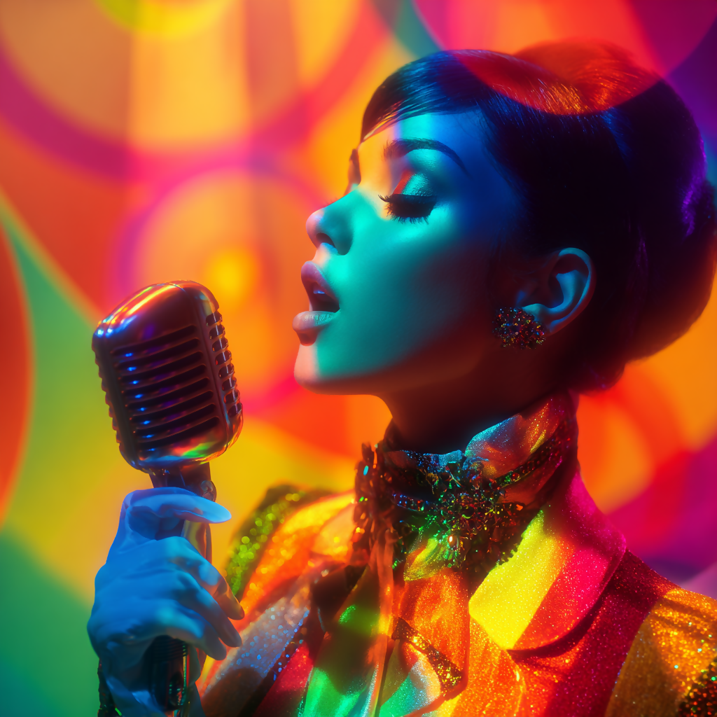 Psychedelic 60s Pop Singer – Glitter & Swirls