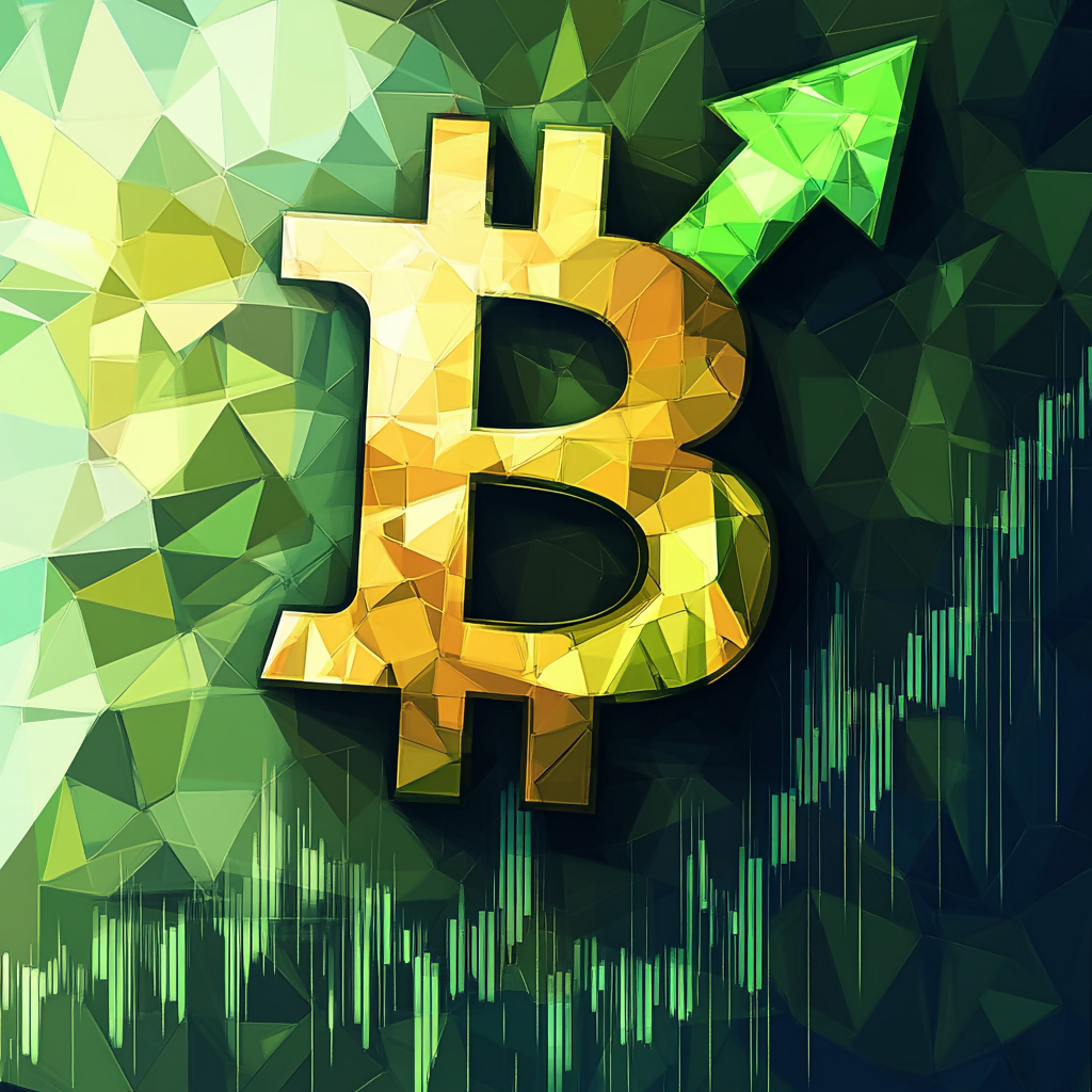 Cubism,illustration,BTC,Bitcoin,stock,exchange,market,chart,green s...