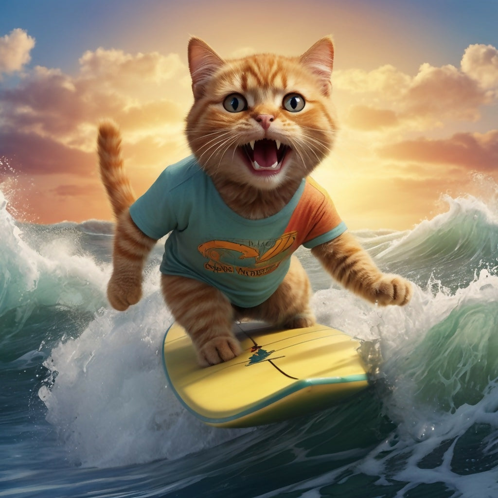 Surfing Cat