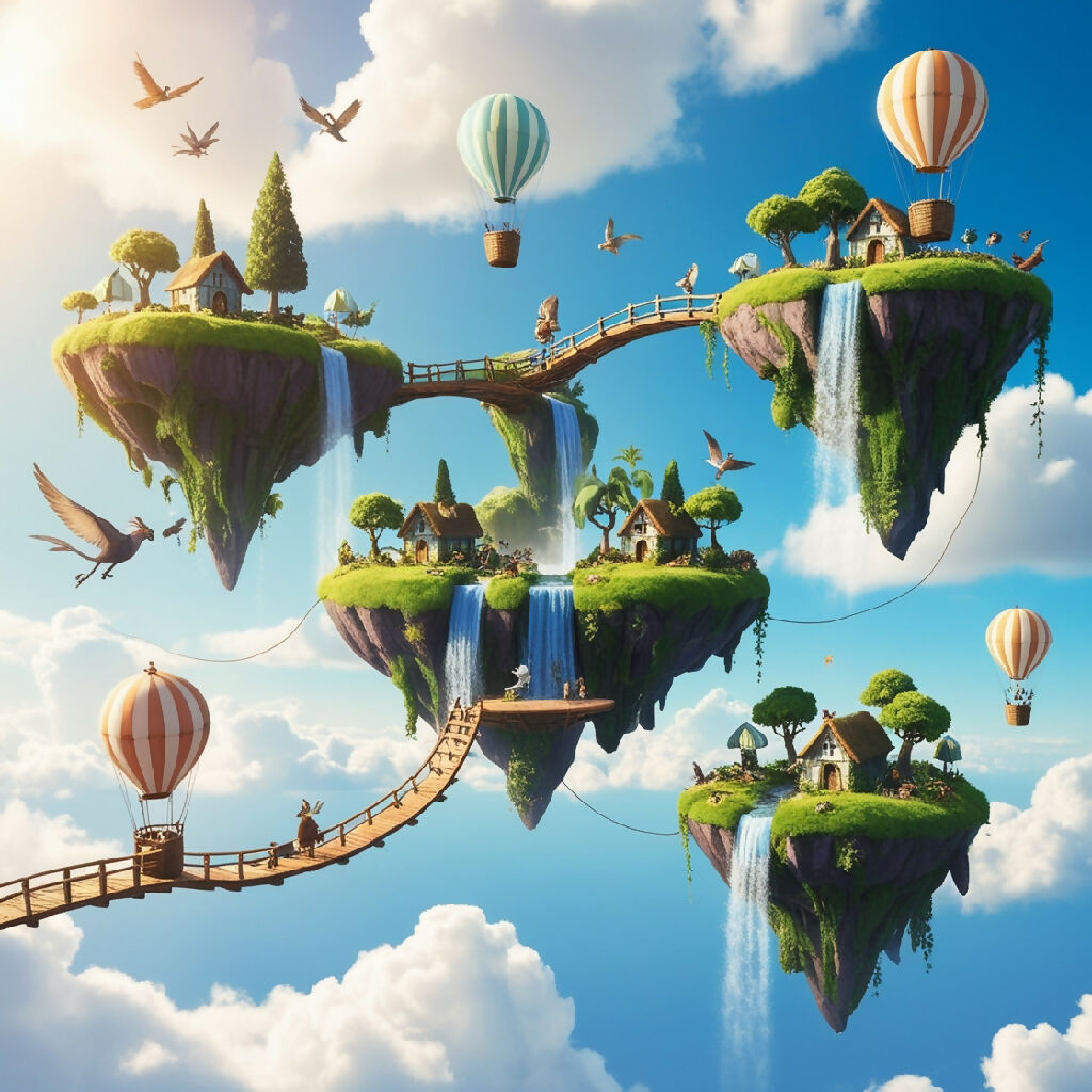 Floating island in sky