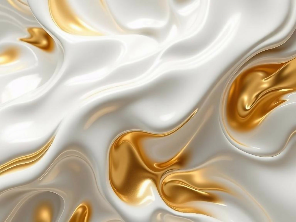 An elegant design made up of soft, curved waves in white and gold No.