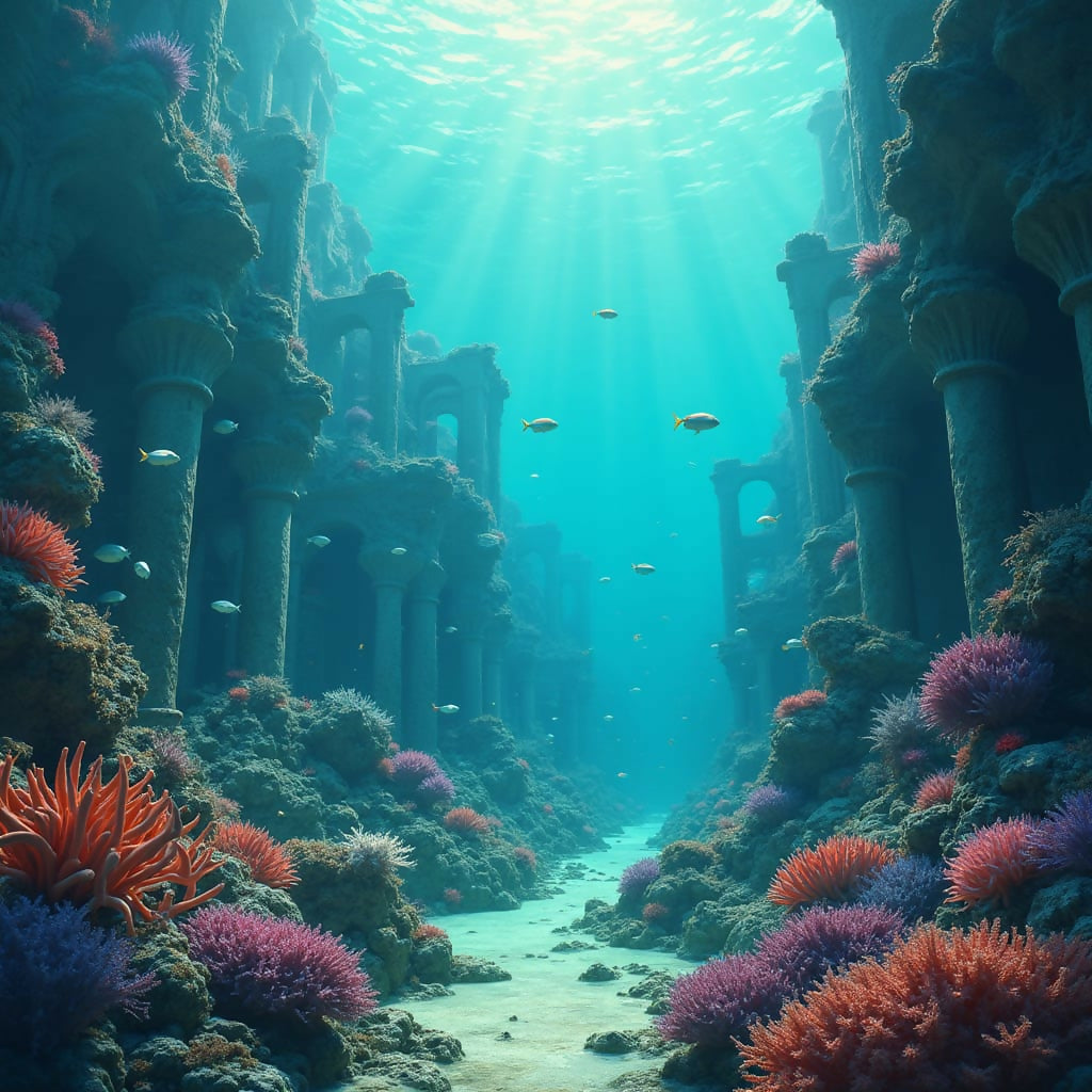 Mystical, tranquil, and slightly eerie, evoking the wonder of explo...