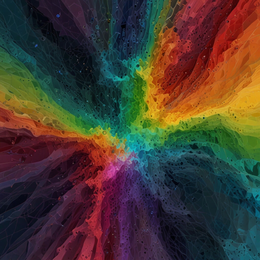 “Colorburst Spectrum Artwork | Mesmerizing Digital Art with Rainbow...