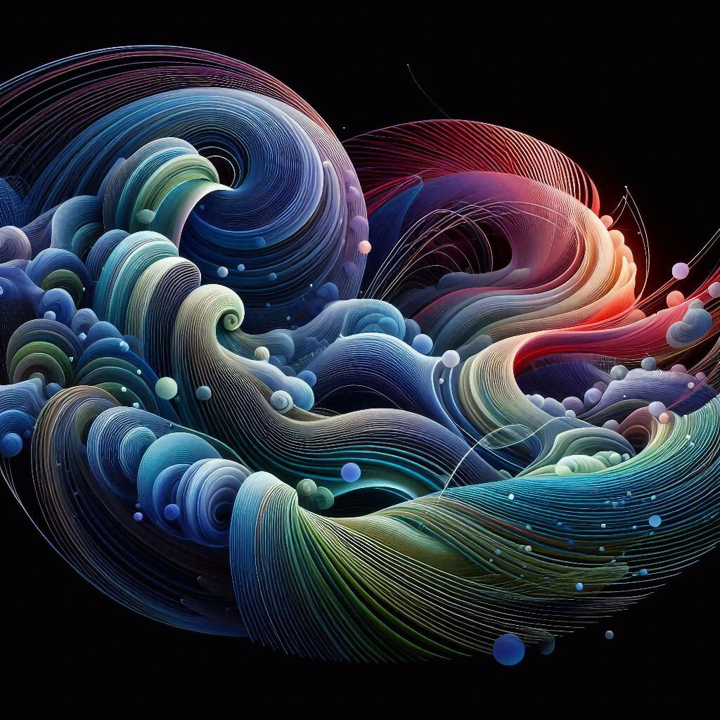 A fantastic creation with curved waves and dynamic lines No. 3