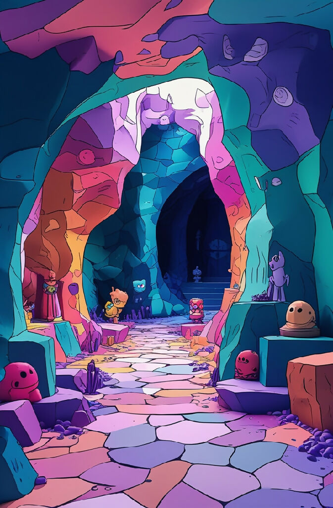 Minimalist fantasy dungeon