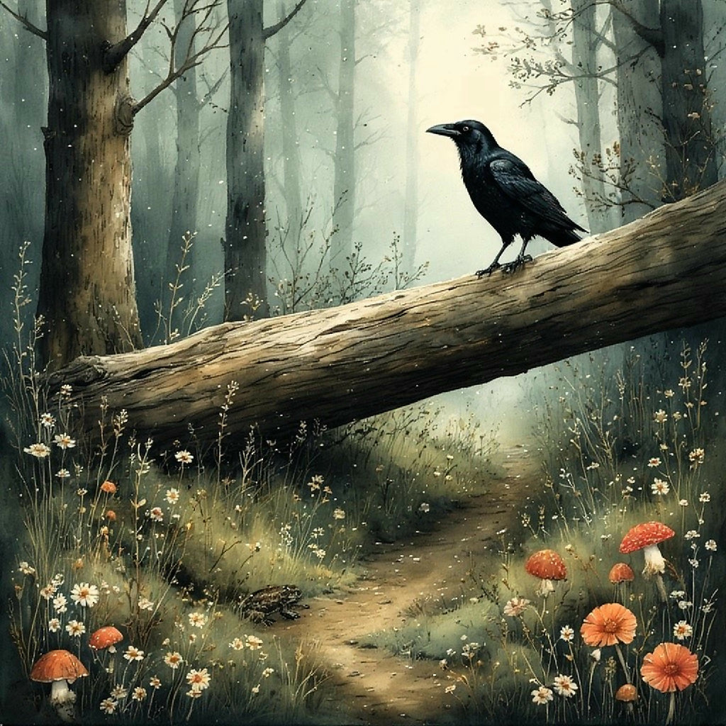 Raven in the forest