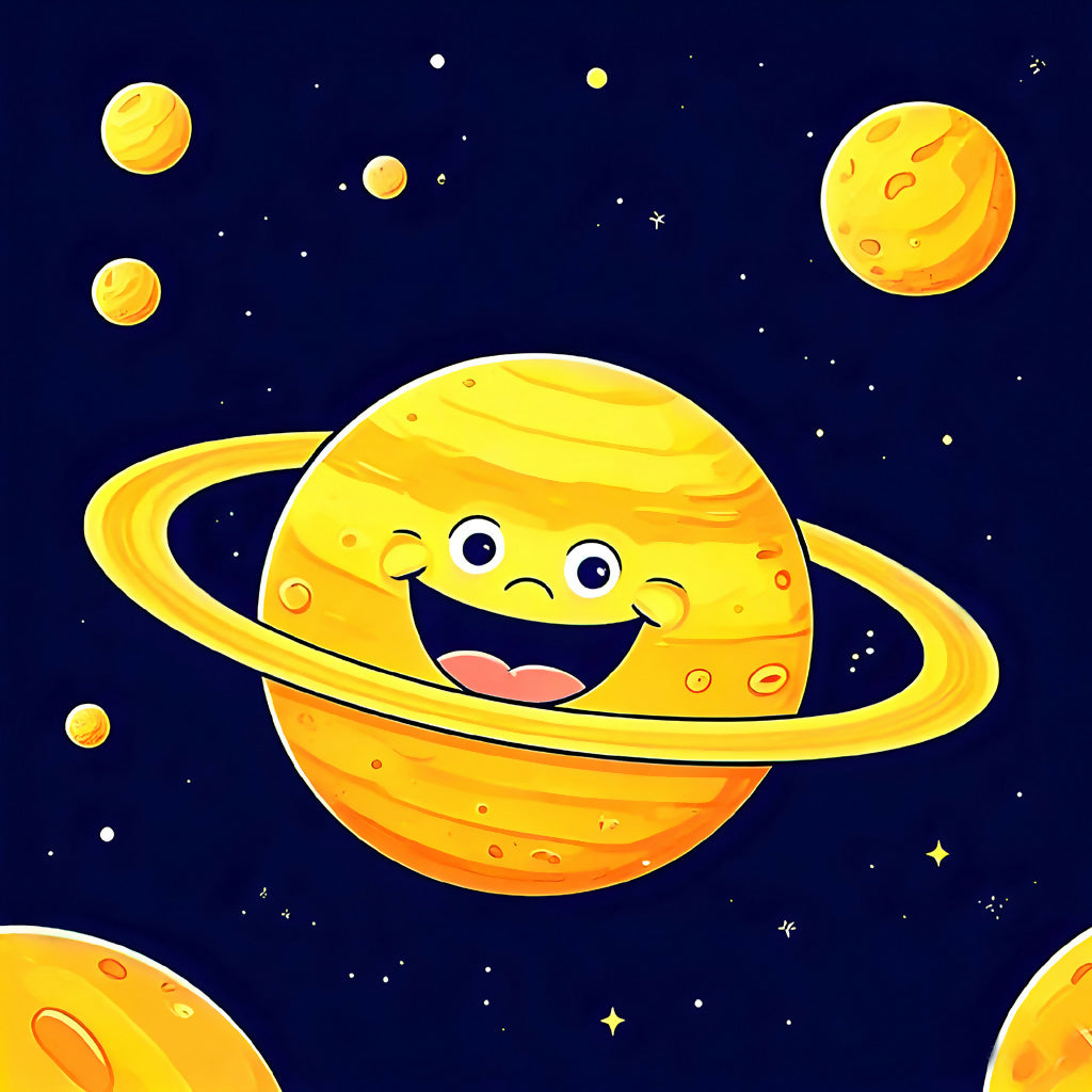 Saturn’s Happy Rings - Adorable AI-Generated Space Art