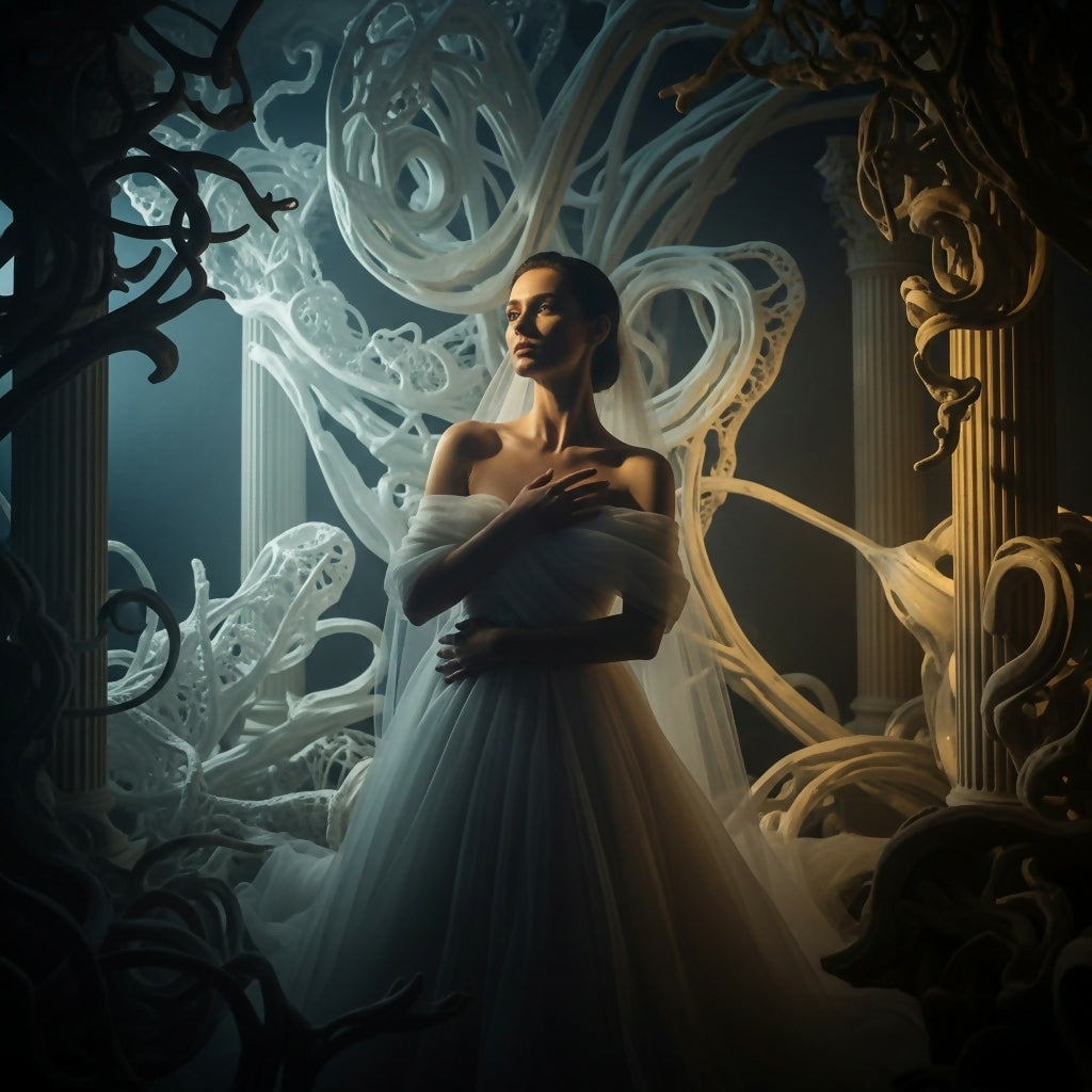 Porcelain Maze - Surreal AI Art Portrait