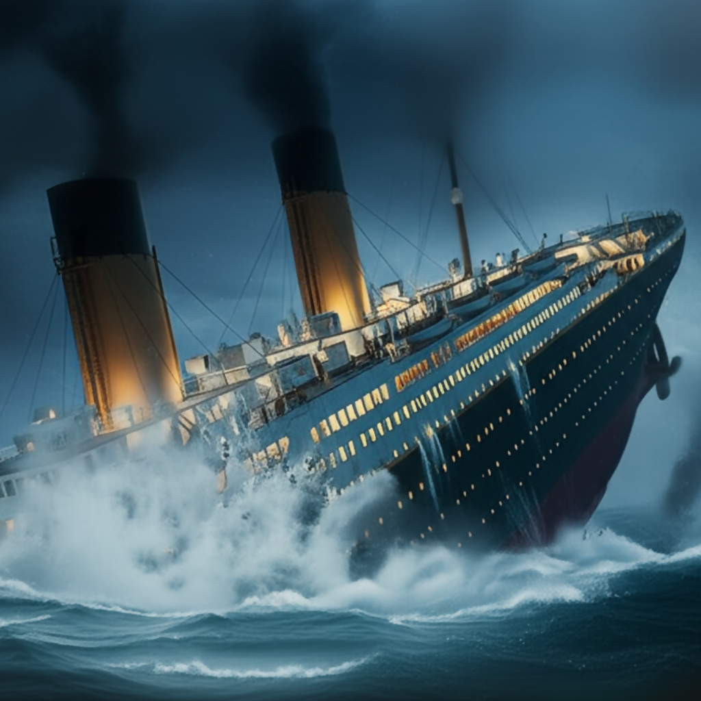 Titanic Sinking AI Art | Historic Ocean Tragedy Wall Print | Emotio...