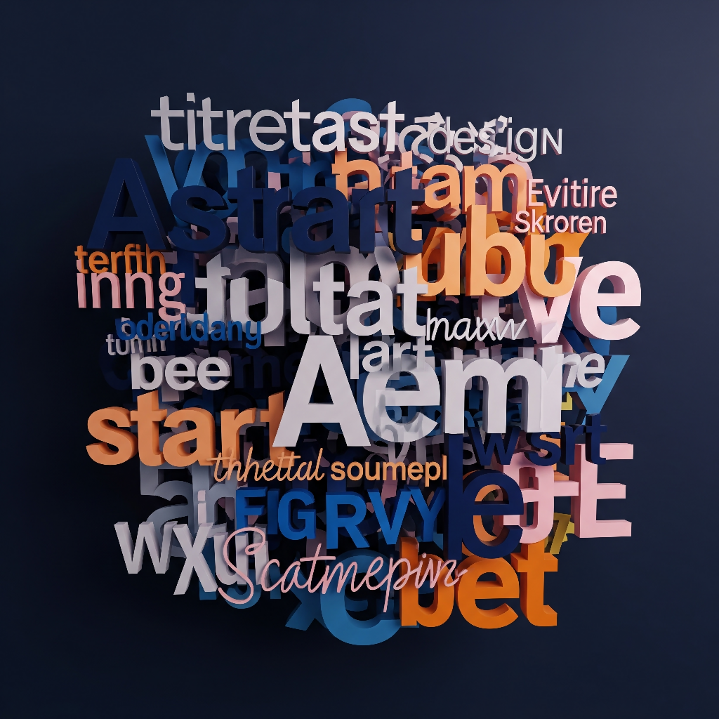 Word Cloud: 3D Abstract Typography Art Print - Modern & Dynamic...