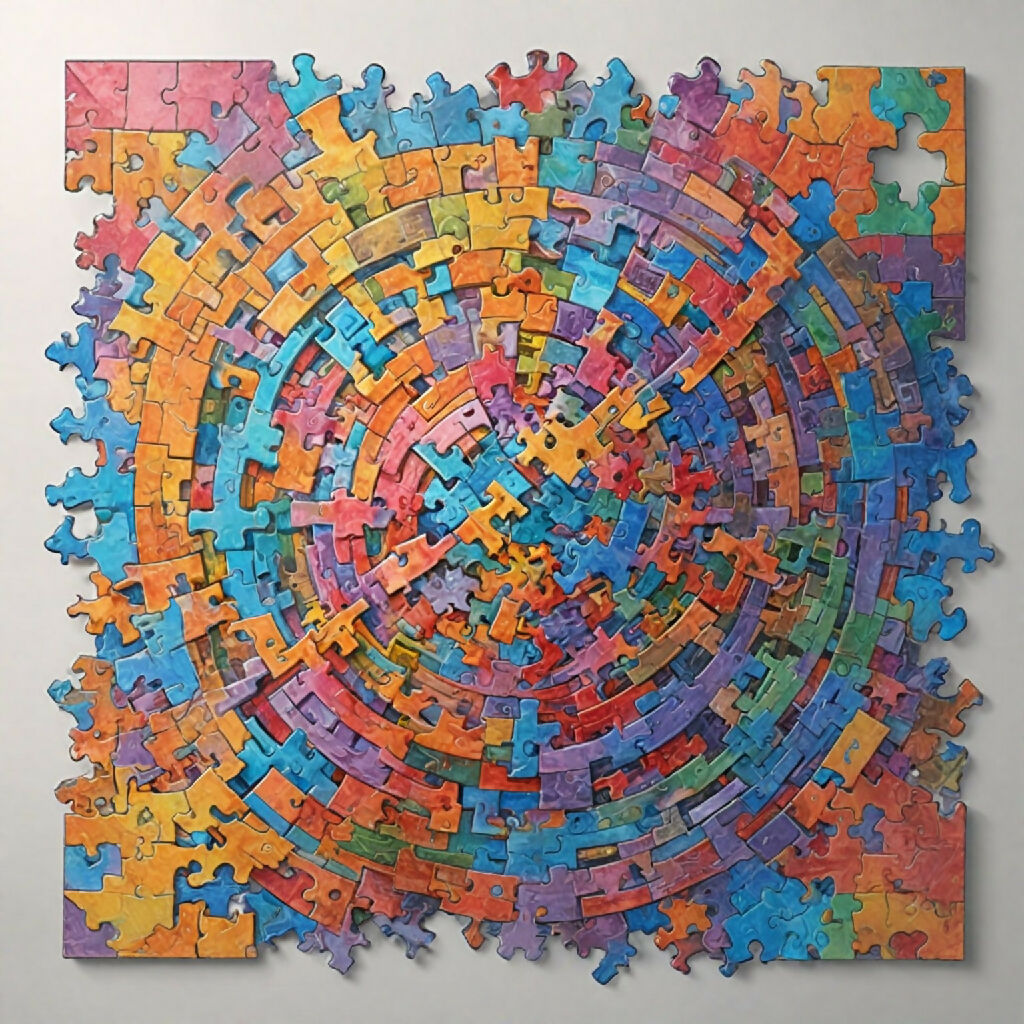 Dazzling Puzzle: A Vibrant AI-Generated Work of Art