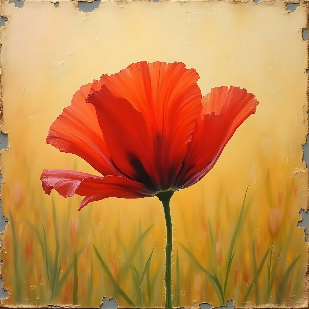 Poppy Flower Home Decor, Flower Digital Art, Poppy Painting