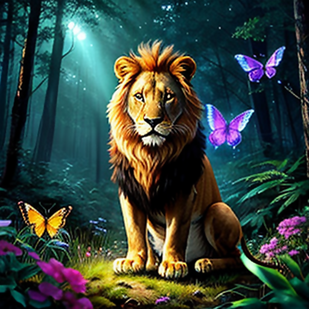 LION, BUTTERFLY , WILD, DANGEROUS, ANIMAL, FEAR