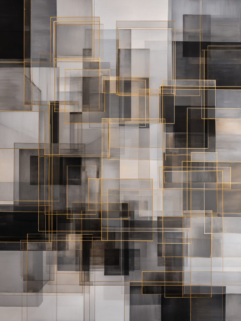 Abstract Geometry: Golden Structures – Layered Cubes and Elegant De...
