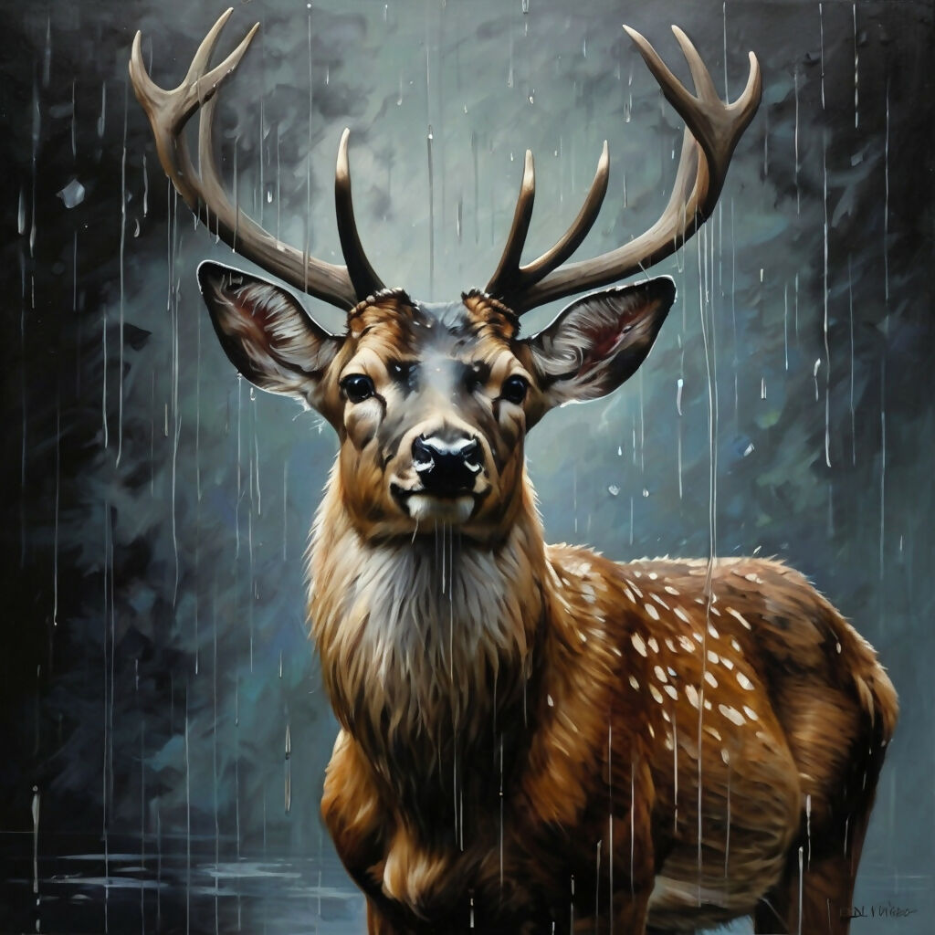 Deer in the Rain