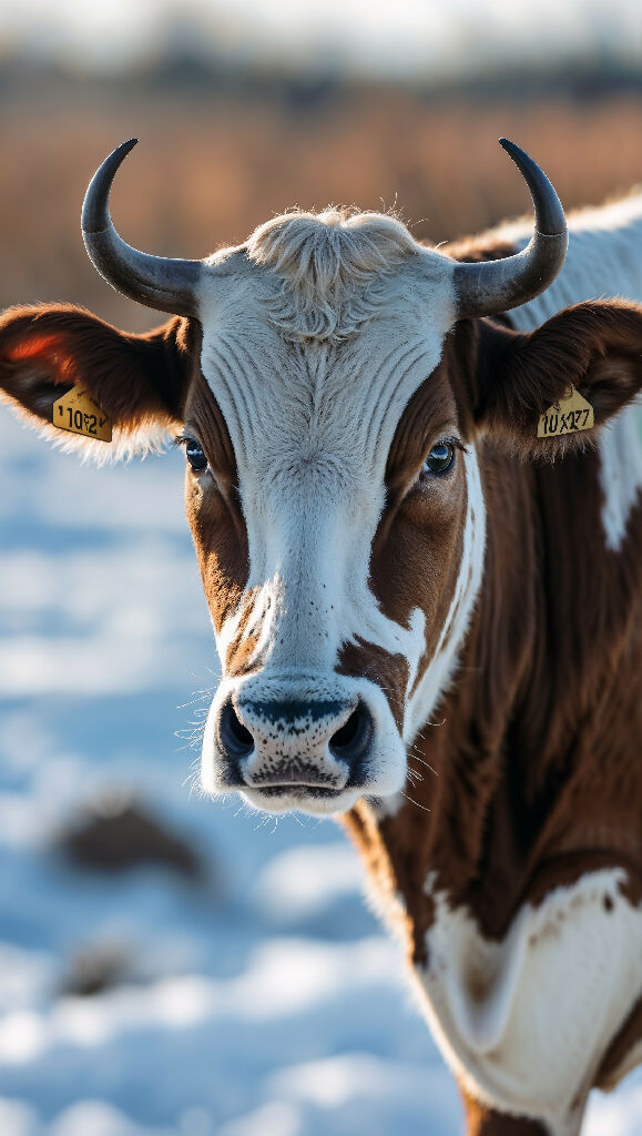Cow in the Snow – Stunning Winter AI Artwork
