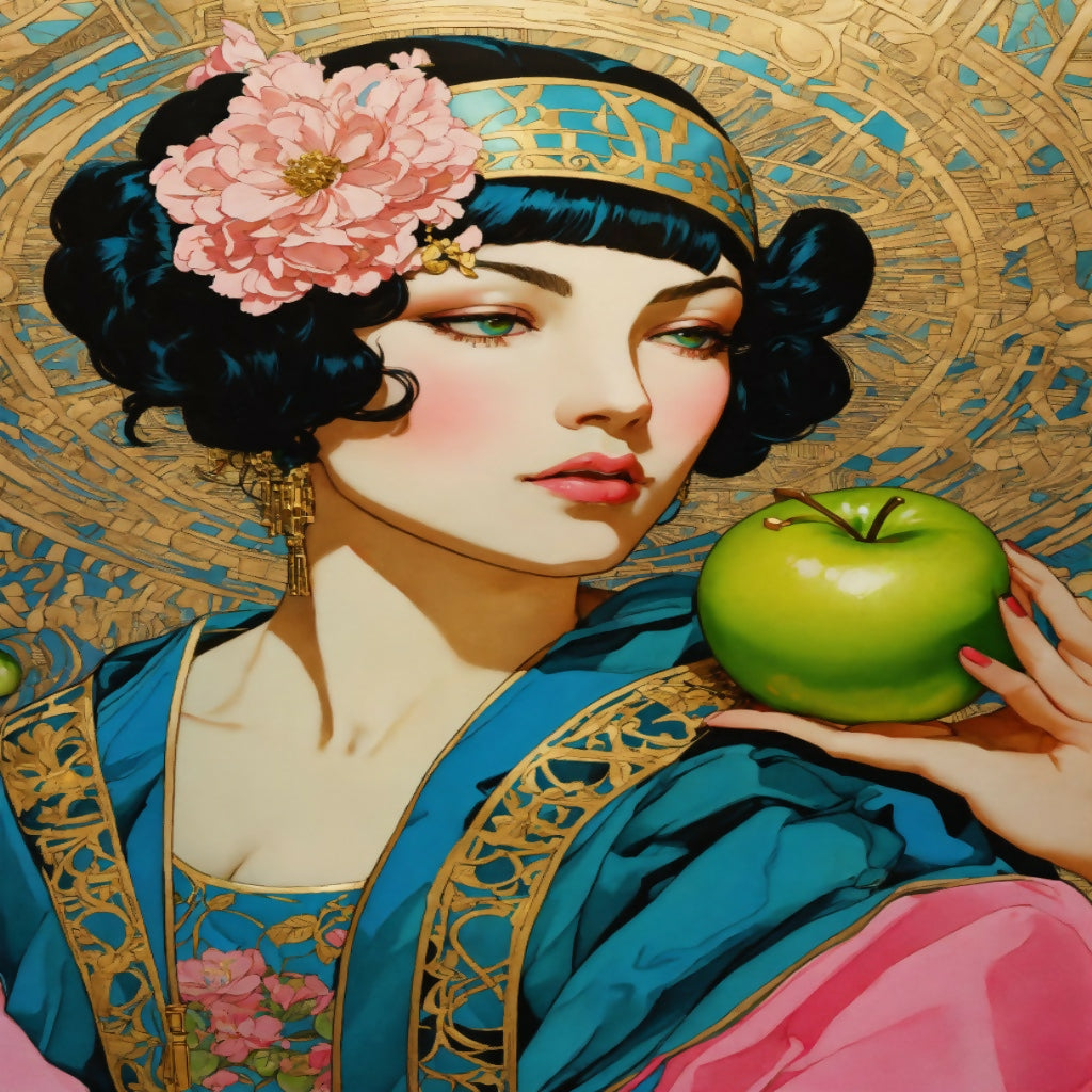 Stylized Portrait with Apple”