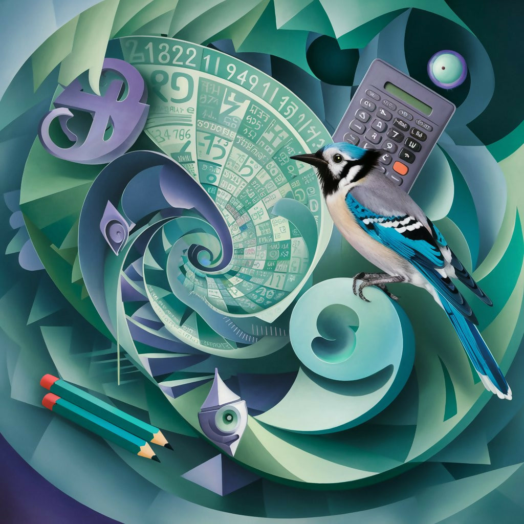 A Birdie's Perch: A Whimsical AI Painting of a Blue Jay on a Ca...